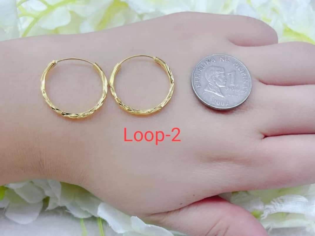 (004) 10k Gold Loop earrings for daily use | Lazada PH