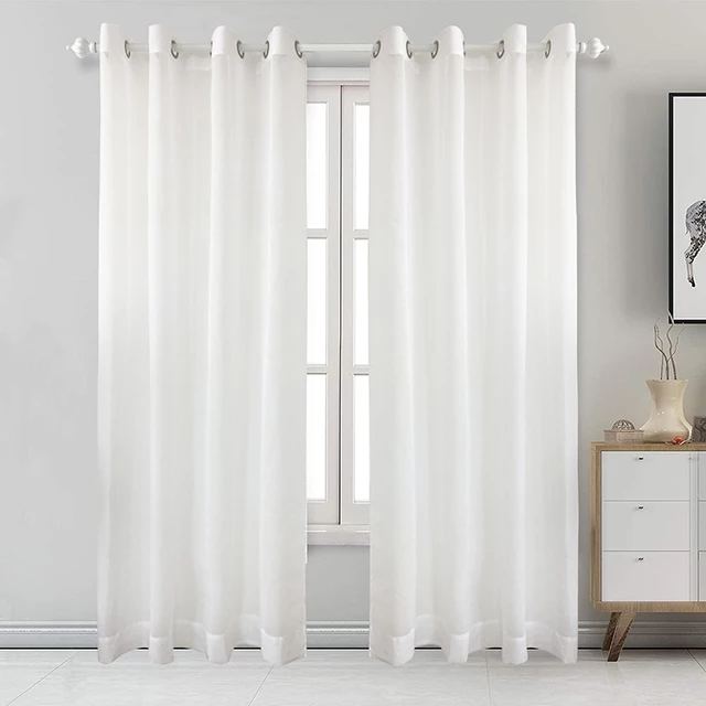 Curtain Sheet White 7ft Window Curtains 1 Panel with Ring White ...