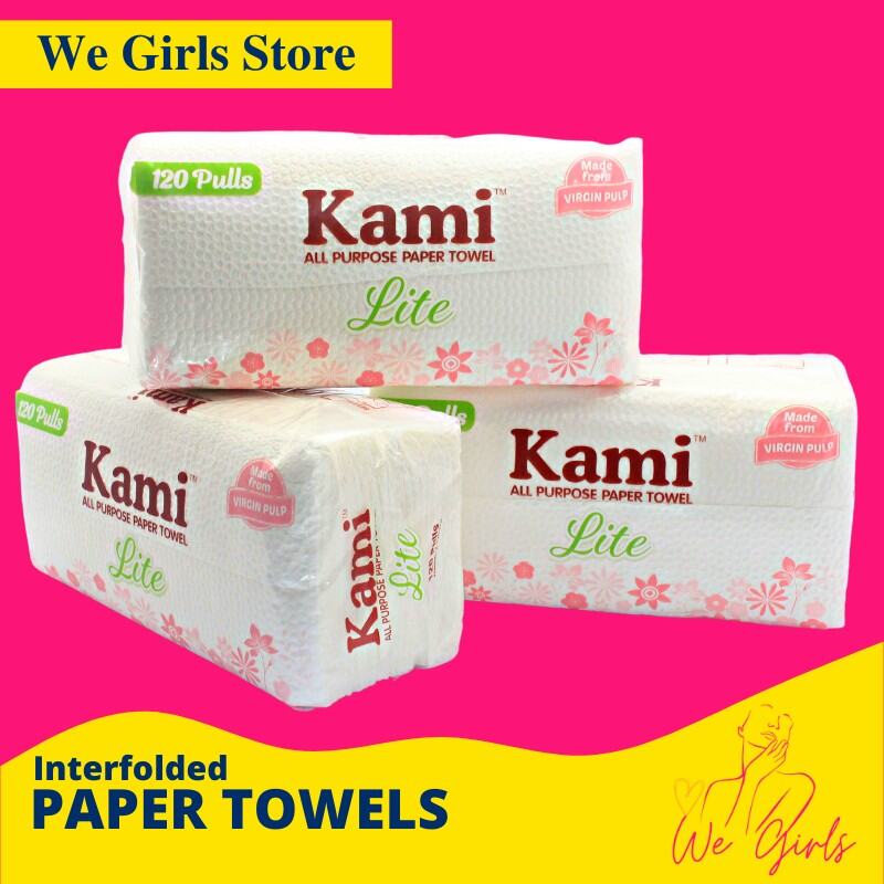 Kami Lite All Purpose Paper Towel Tissue - Pack of 3 Interfolded Paper ...