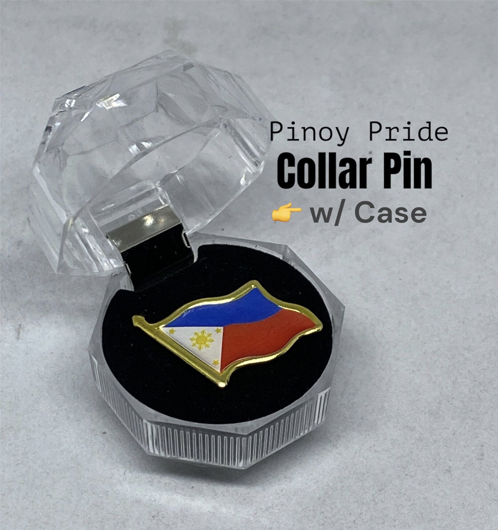 PHILIPPINE FLAG COLLAR PIN - LACQUER POLISHED AND WITH METAL CLUTCH PIN ...