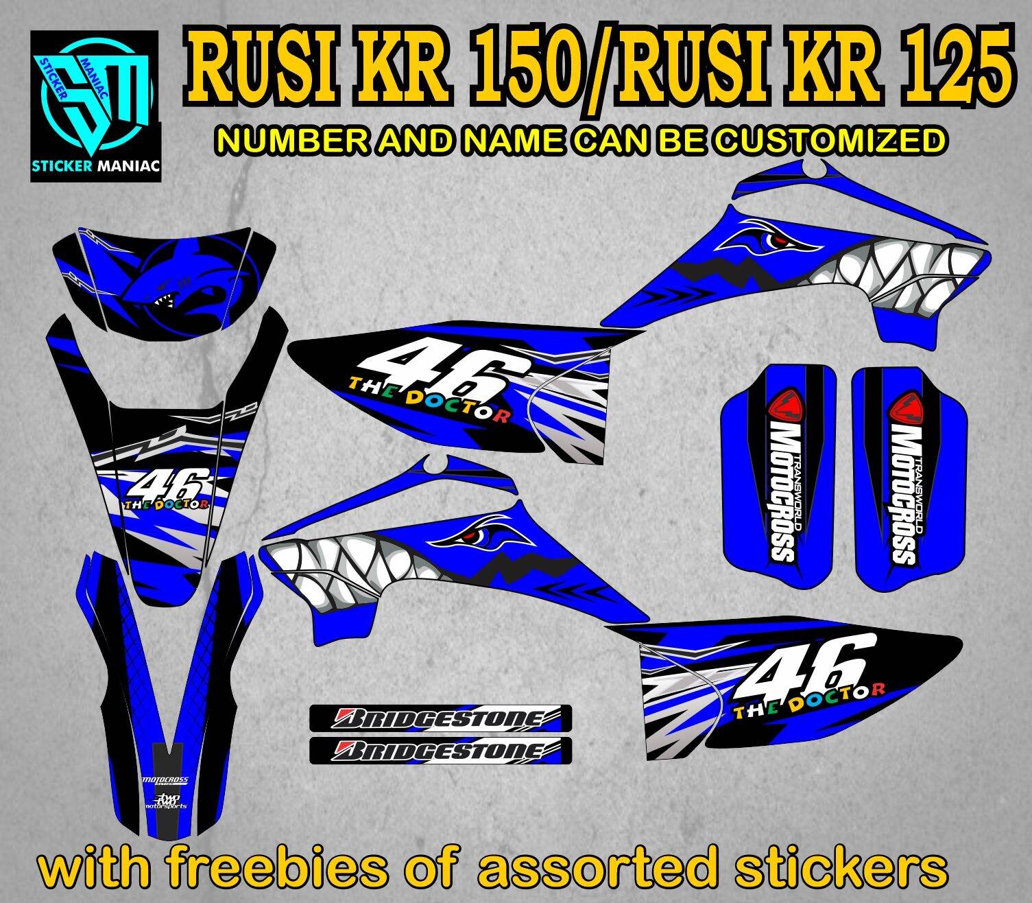 Rusi KR 150, Rusi KR 125 full body decals Laminated | Lazada PH
