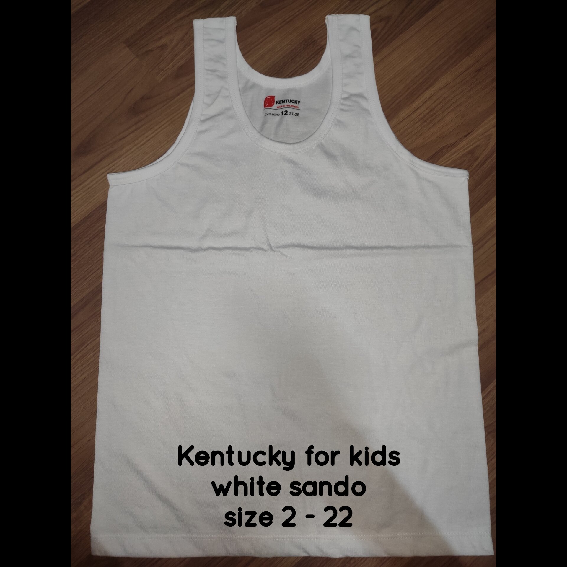 Kentucky white Sando for kids to Adult (1piece)