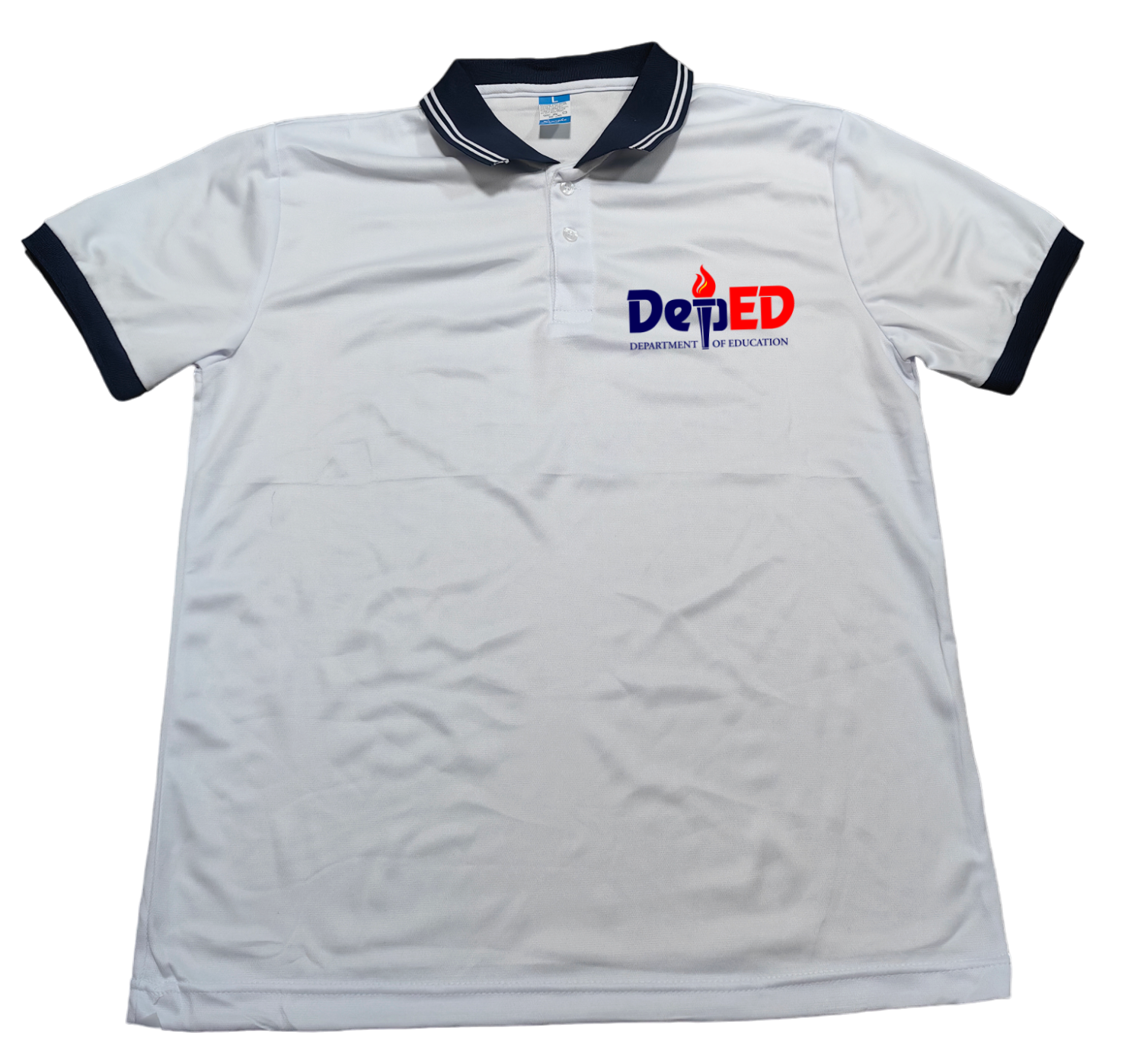 Customized DEPED MATATAG White/Navy Blue Drifit Polo Shirt | Lazada PH