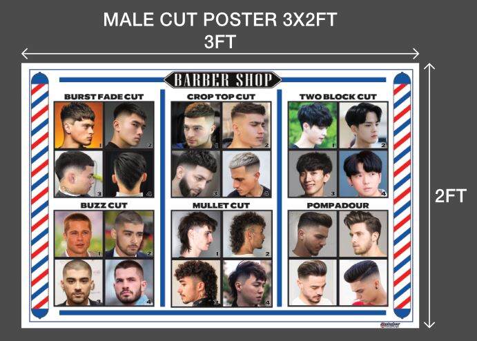 BARBER POSTER 6 STYLES TARPAULIN 3X2FT | Lazada PH