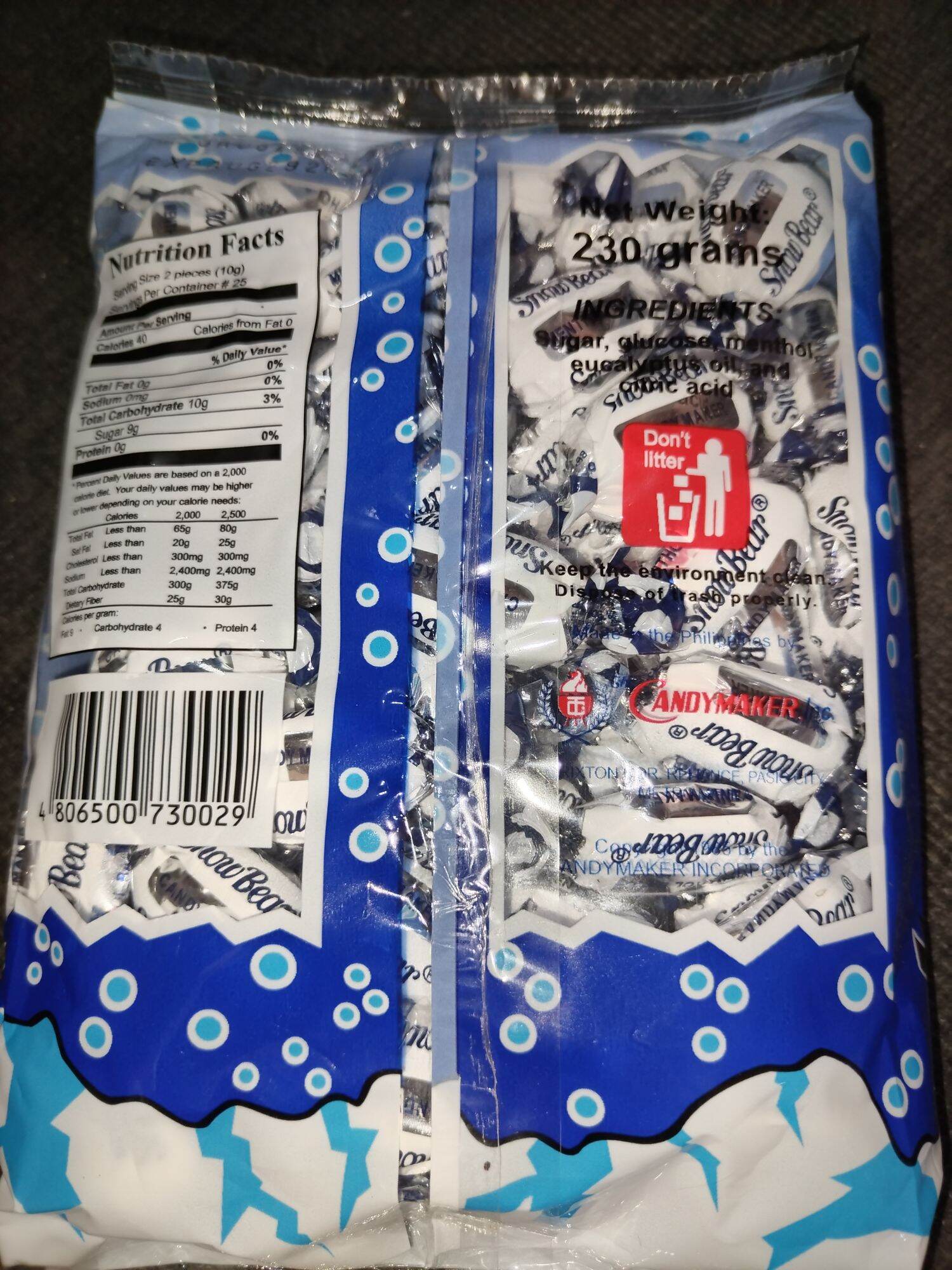 SnowBear Menthol Ball Candy 50 pcs 230 grams | Lazada PH