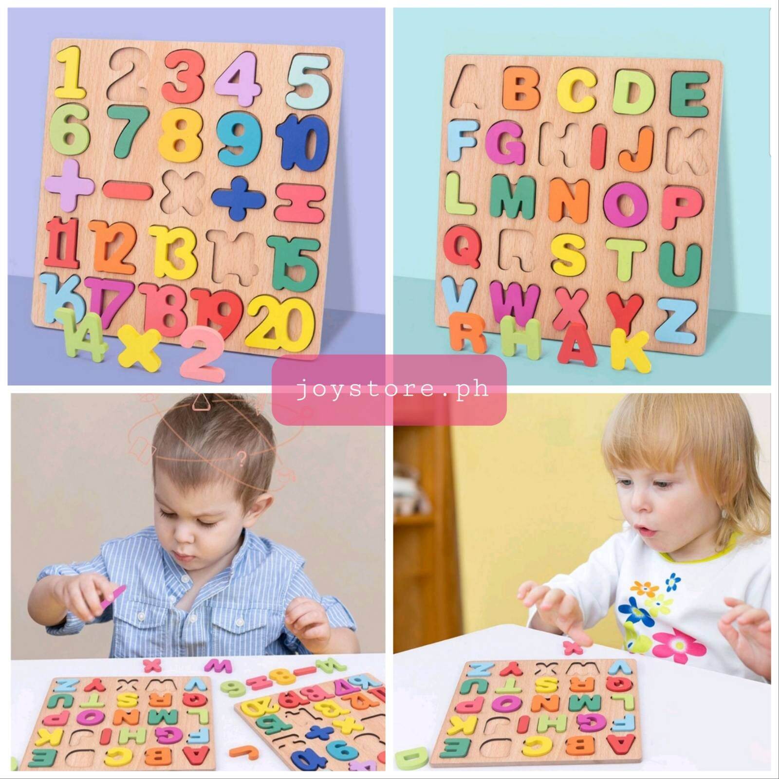 set of 2 letters and numbers kiddie educational board toys | Lazada PH