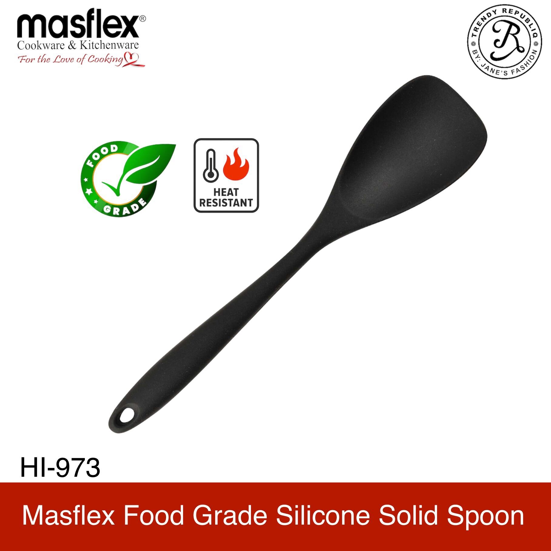 Masflex Food Grade Silicone Solid Spoon For Non Stick Cookware | Lazada PH