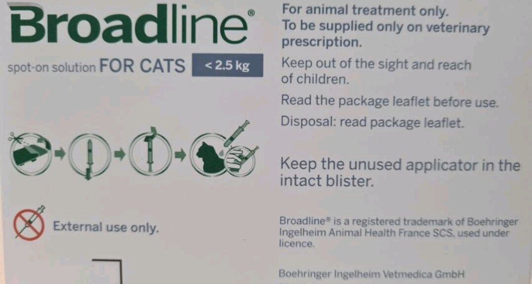 Broadline spot-on for cats below 2.5kg | Lazada PH