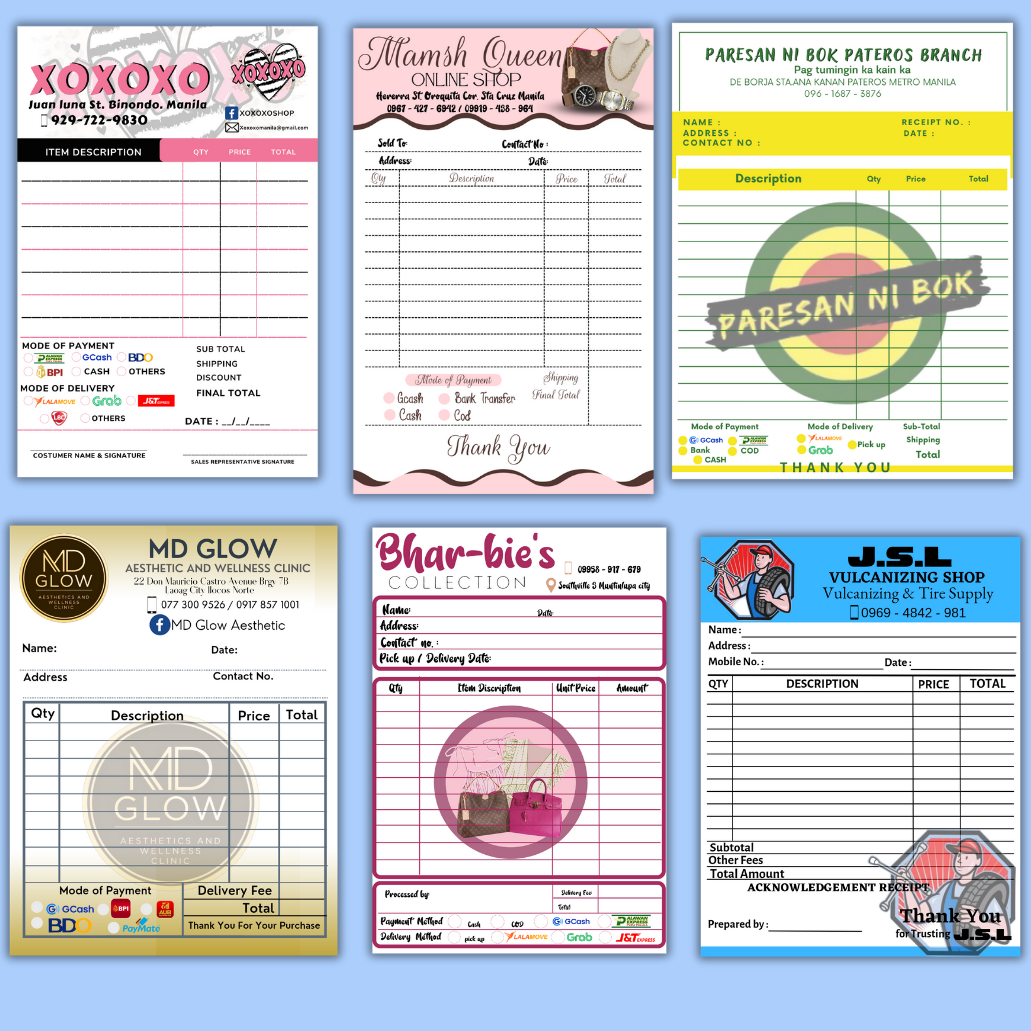 Receipt pads 100 sheets Customized for your shop | Lazada PH