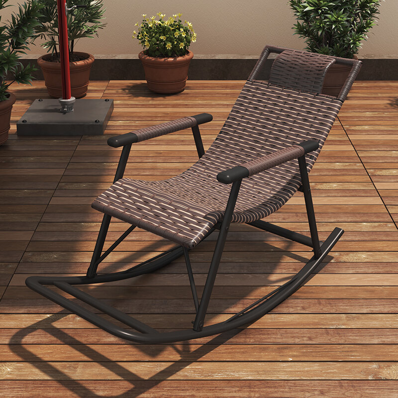 Rattan Lazy Chair Rattan Chair Elderly Recliner Rocking Chair Adult ...