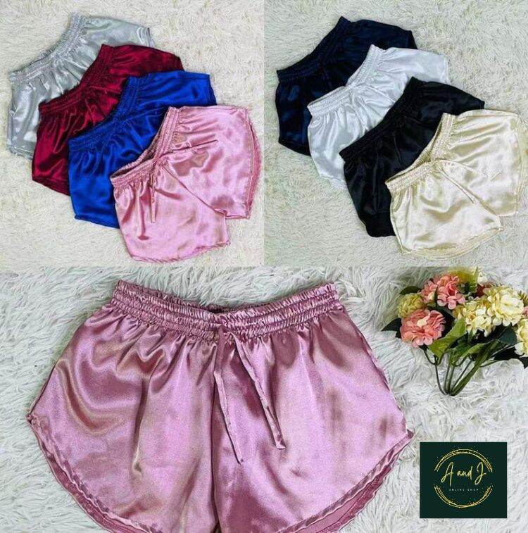 Sexy Fashion Silk Booty Short Pambahay Pangtulog At Pwede Rin