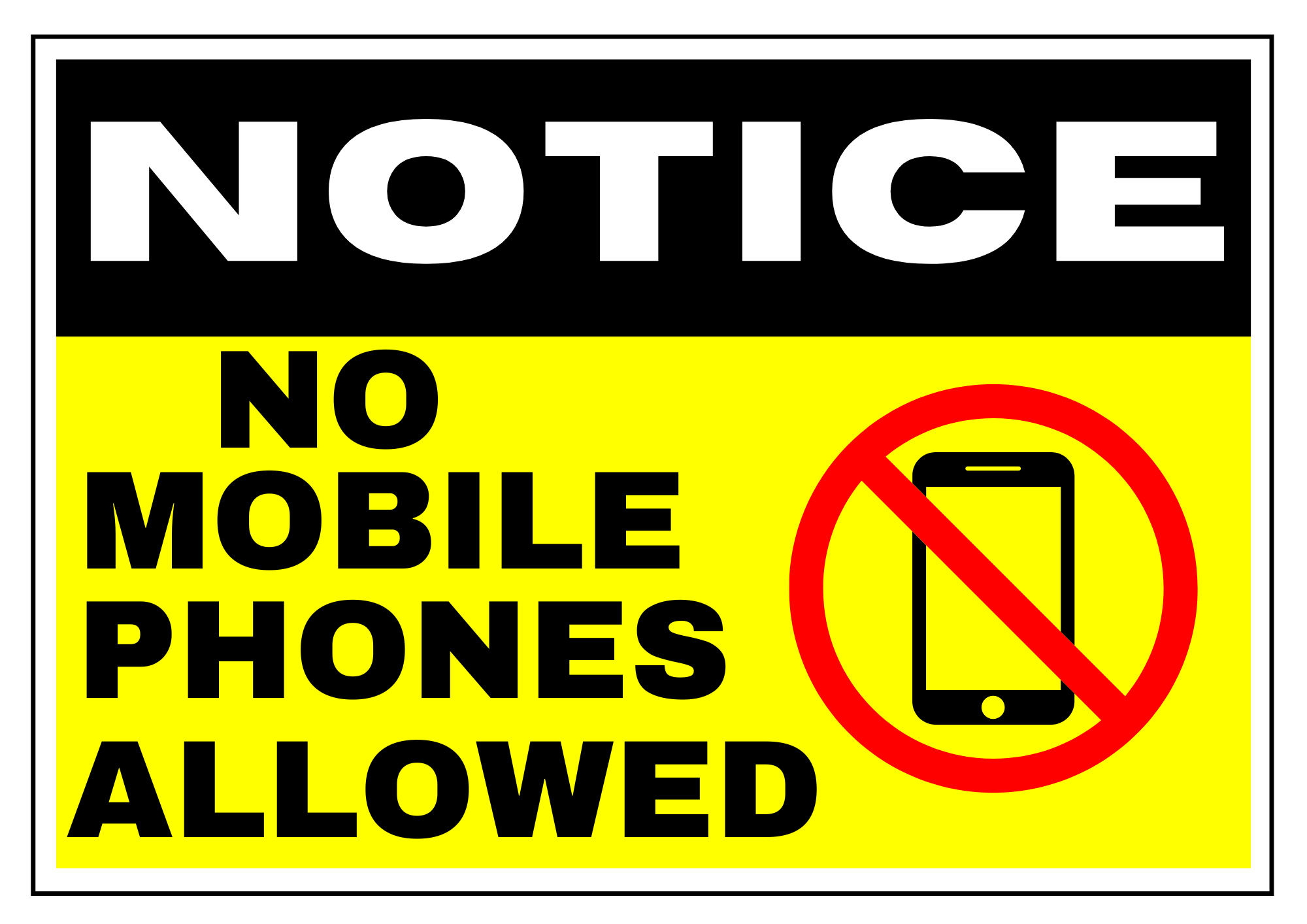 No Mobile Phones Allowed Signage A4 Size Laminated | Lazada PH
