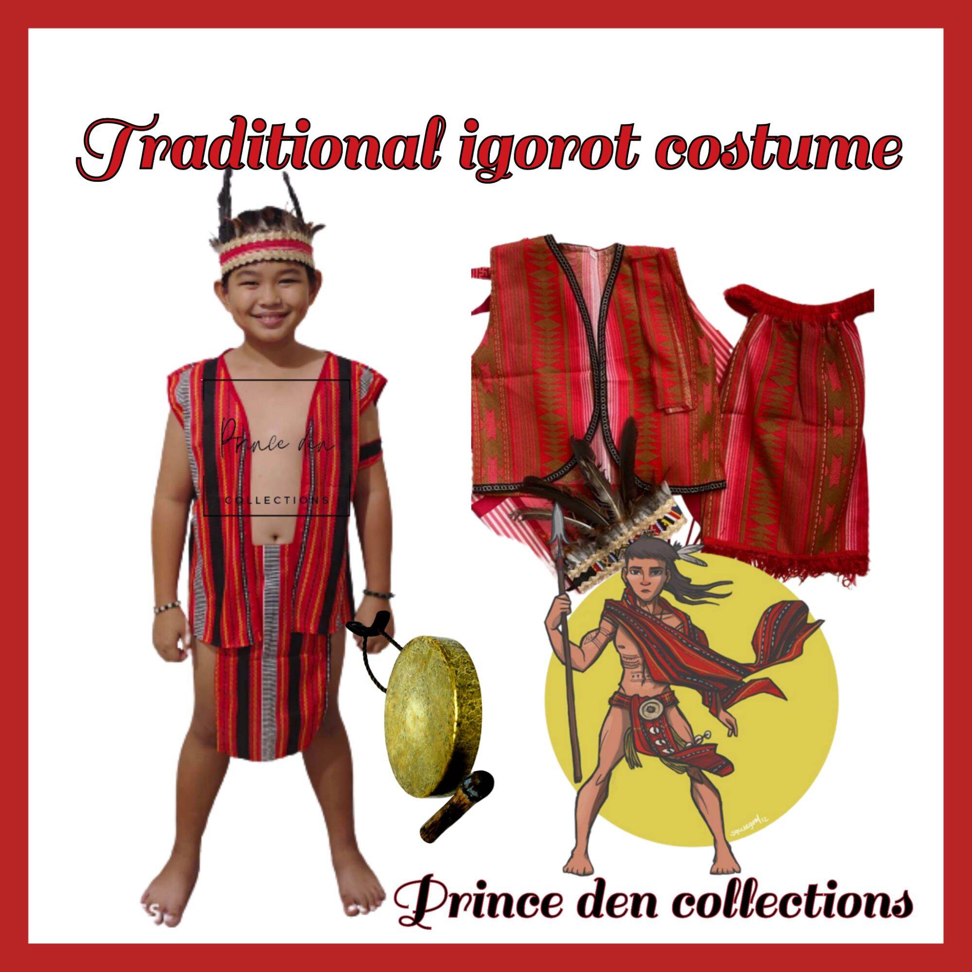 TRADITIONAL IGOROT COSTUME BOY SET KIDS TO ADULT | Lazada PH