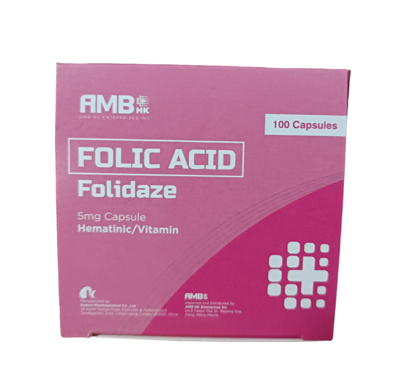 Folic Acid 5mg FOLIDAZE 100capsules | Lazada PH