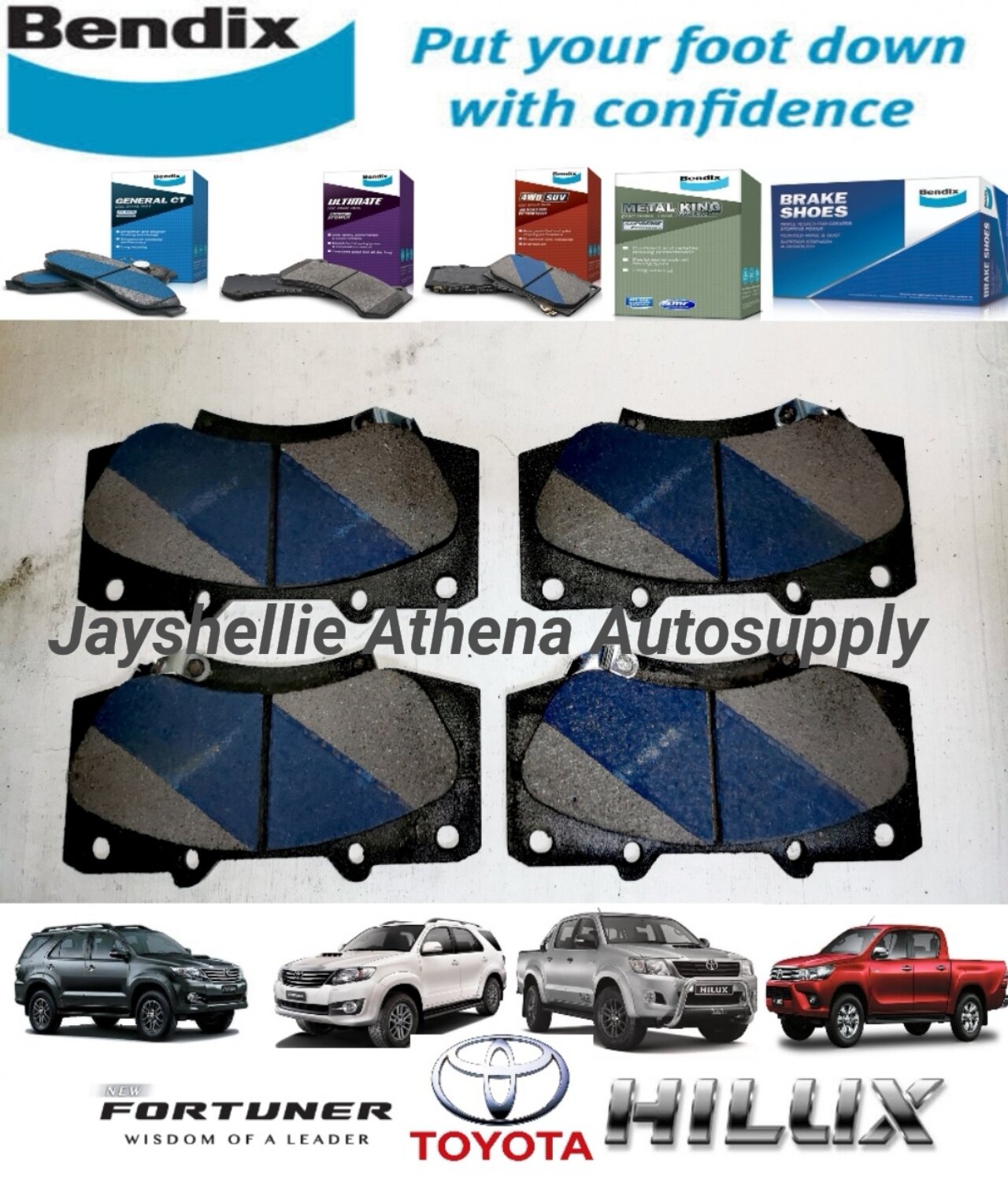 BENDIX BRAKEPAD FOR TOYOTA FORTUNER, HILUX 4X4 2012-2015 "FRONT ...