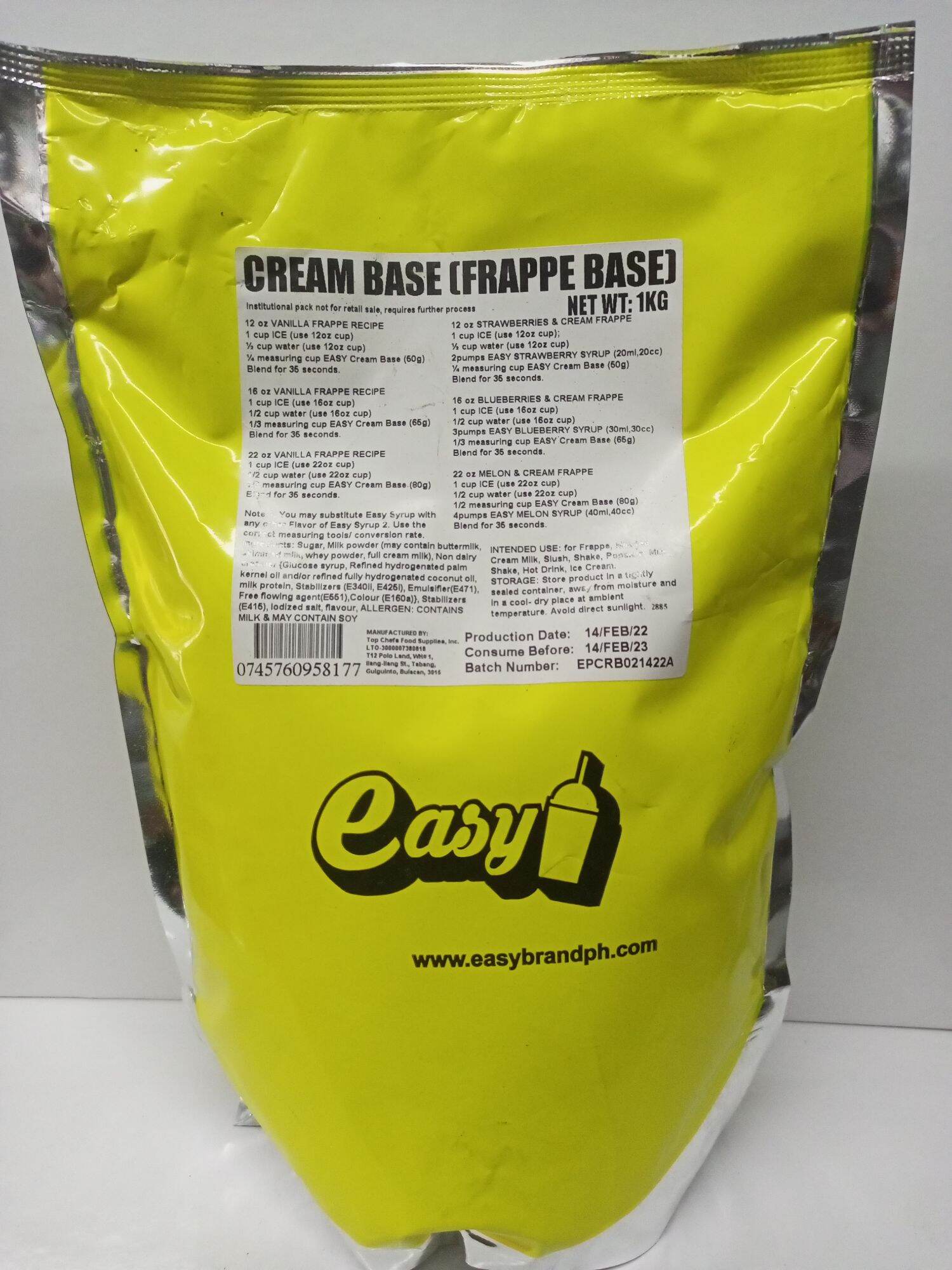 Easy Brand - Cream / Frappe Base 1kg Frappe Base Powder Easy Brand Ph Milktea Milk Tea ...