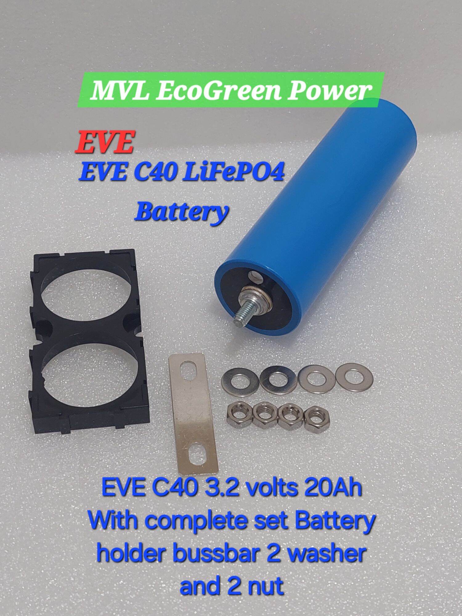 EVE C40 cylindrical Brandnew LiFePO4 battery 20Ah 3.2 nominal voltage ...