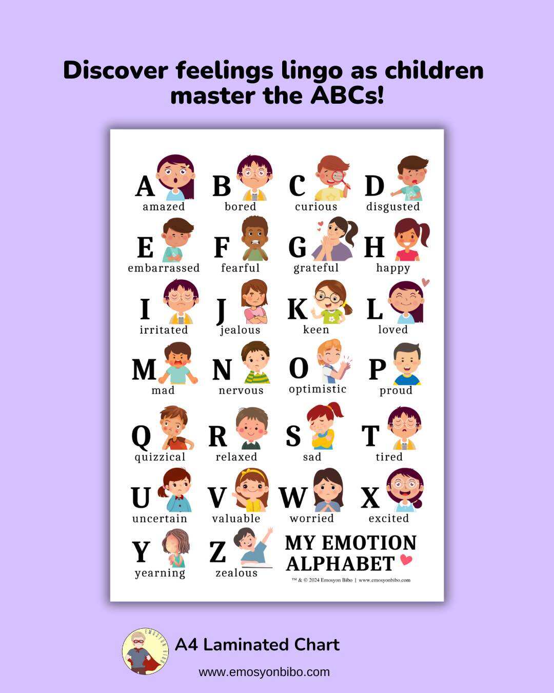 Abakada Chart, Alphabet Emotion Chart A4 Laminated Educational Wall ...