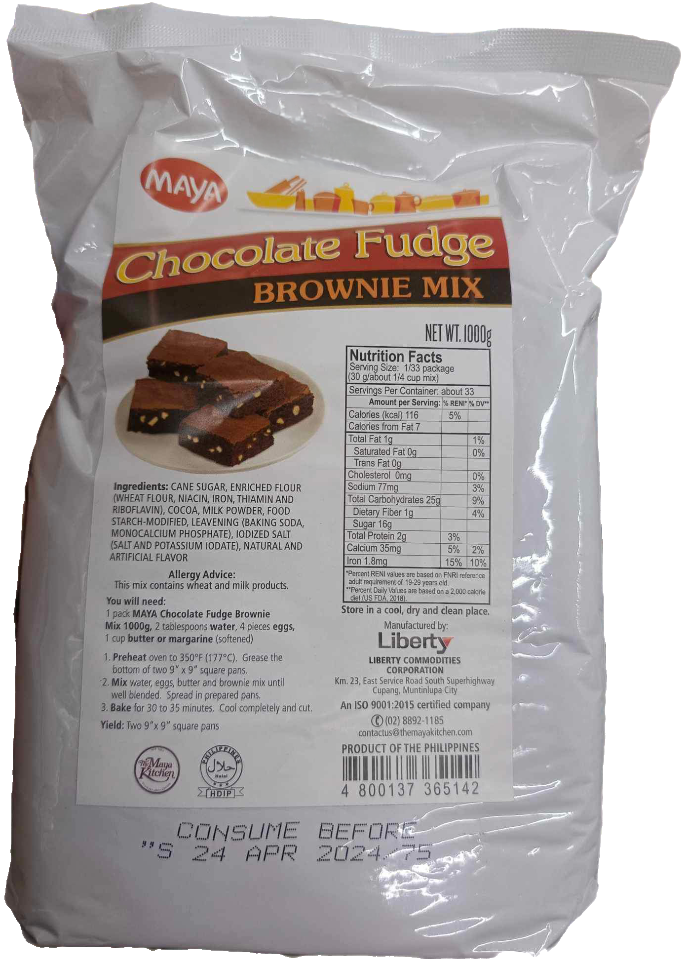1000g Maya Chocolate Fudge Brownie Mix | Lazada PH