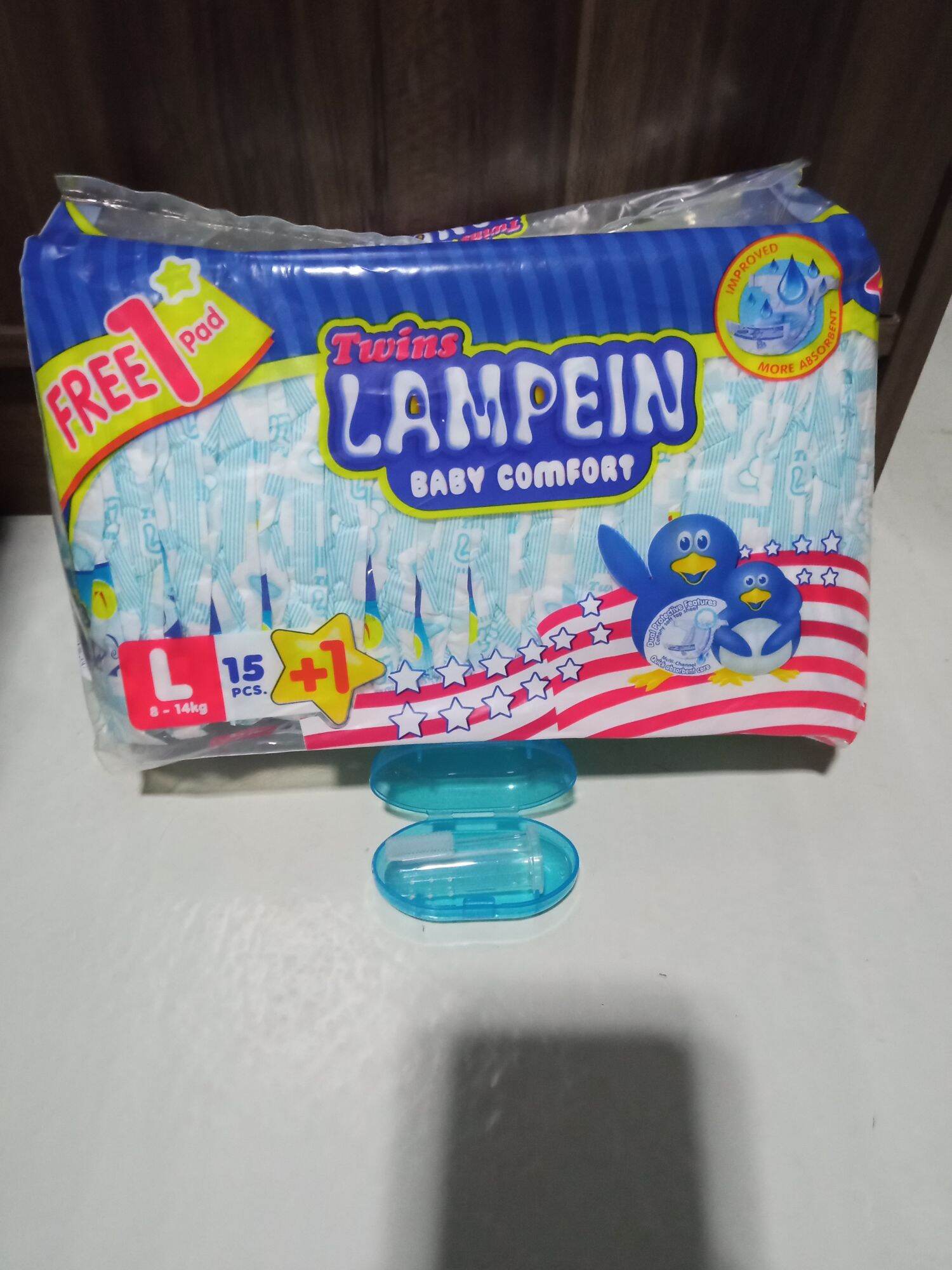 Twins Lampien baby diaper(Large) with free baby toothbrush | Lazada PH