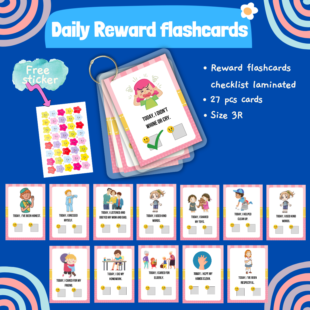 Reward flashcards checklist laminated with free stickers | Lazada PH