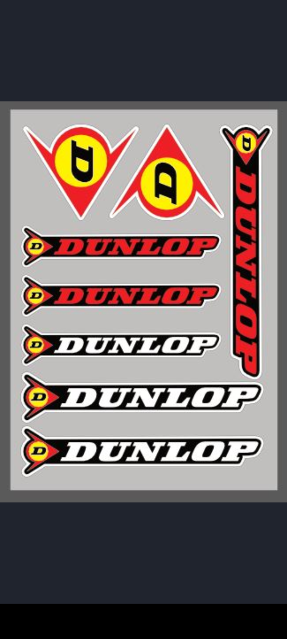DUNLOP LOGO DECAL STICKER A4 SIZE FOR CAR,, LAPTOP AND MOTORCYCLE ...