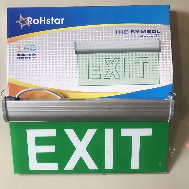 【COD & Ready】Rohstar Rechargeable Exit emergency light Construction ...