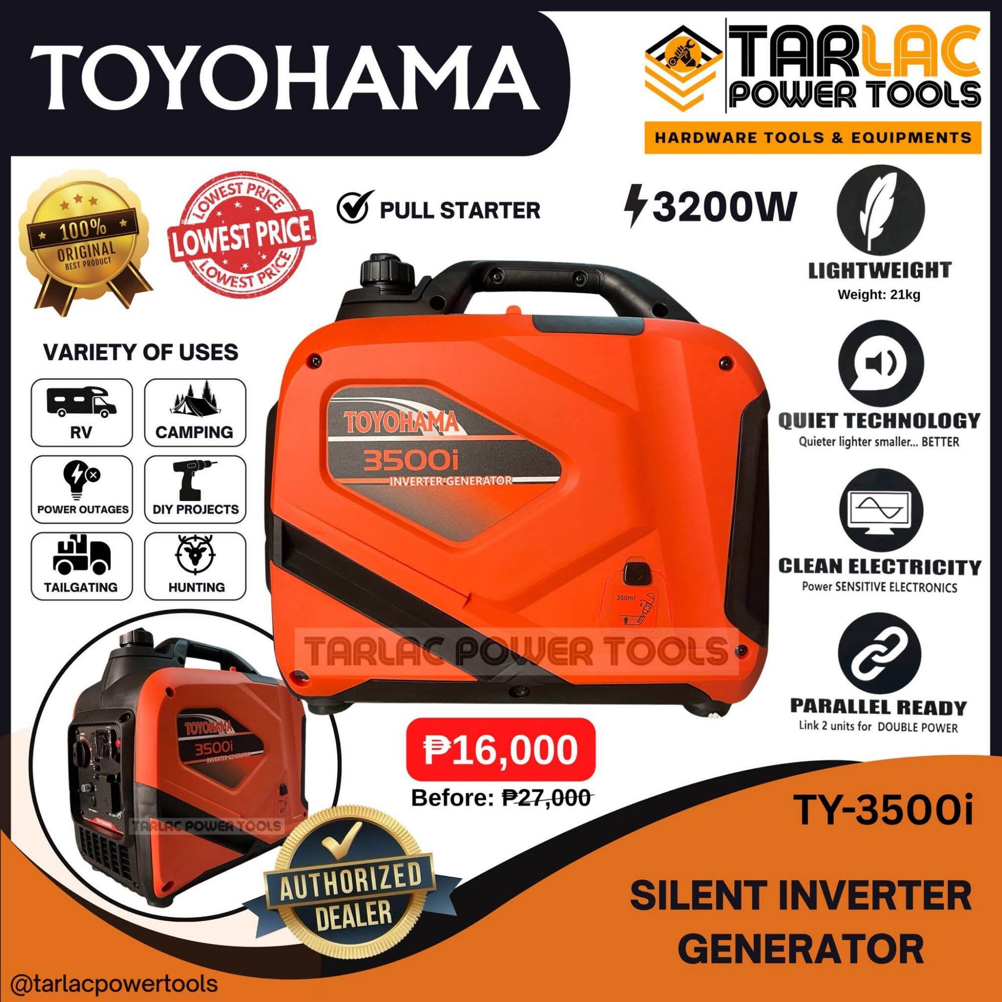 Toyohama TY-3500i & Eagle Silent Inverter Generator | Lazada PH