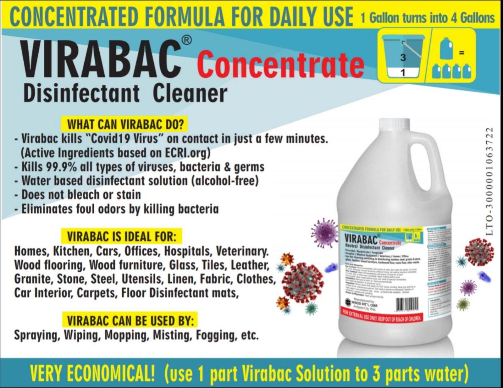 Virabac Concentrate Disinfectant Cleaner