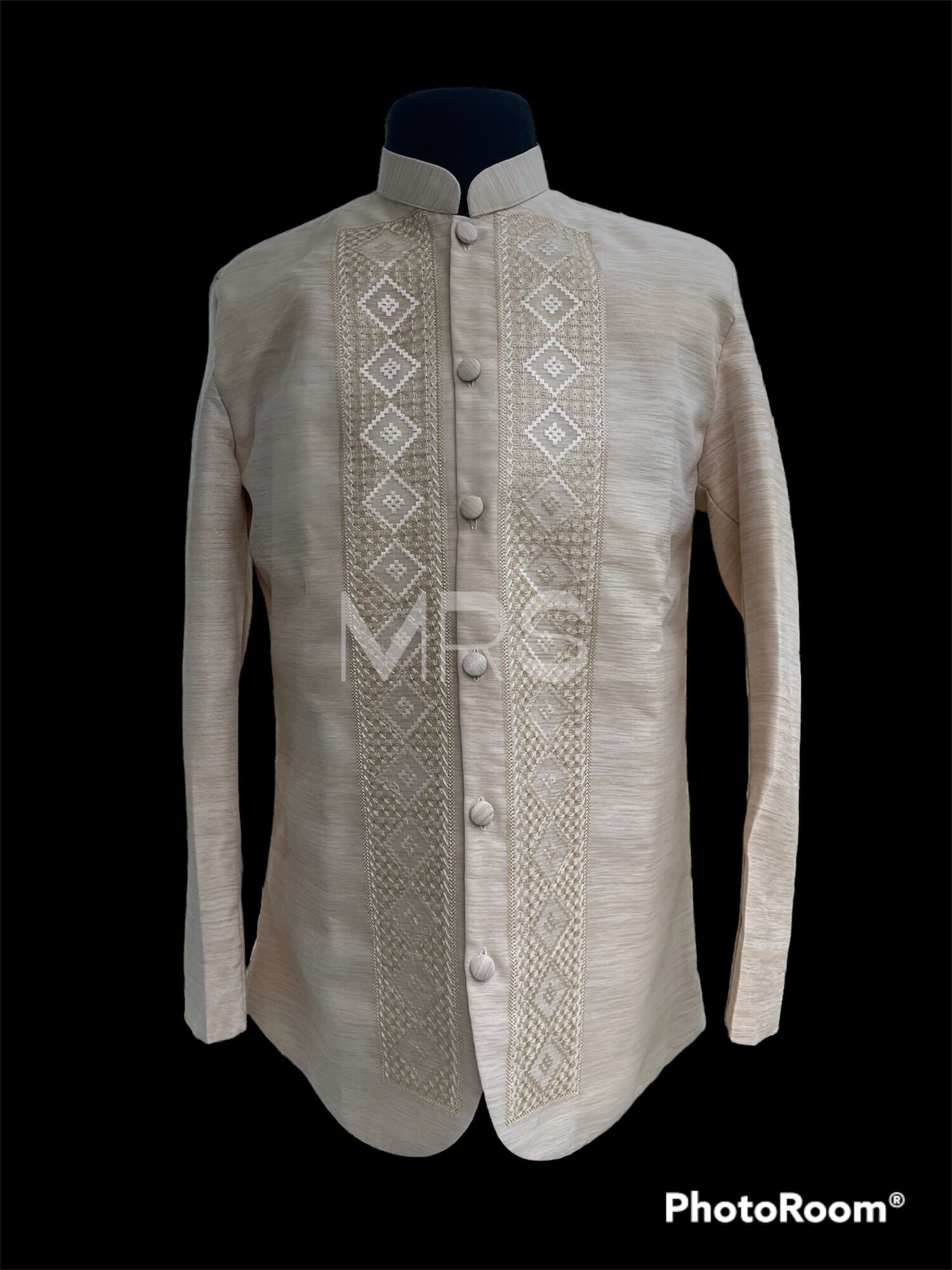 Piña/Offwhite Ethnic Coat Barong