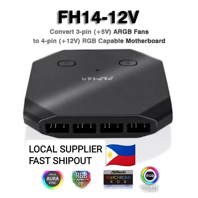 UpHere 12V 4PIN RGB HEADER to 5V 3PIN ARGB SYNCHRONIZED AURASYNC ...