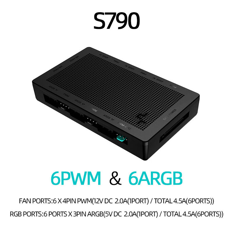 DeepCool SC790 1 to 6 PWM & ARGB Hub Magnetic Attraction 5V 3pin ARGB ...