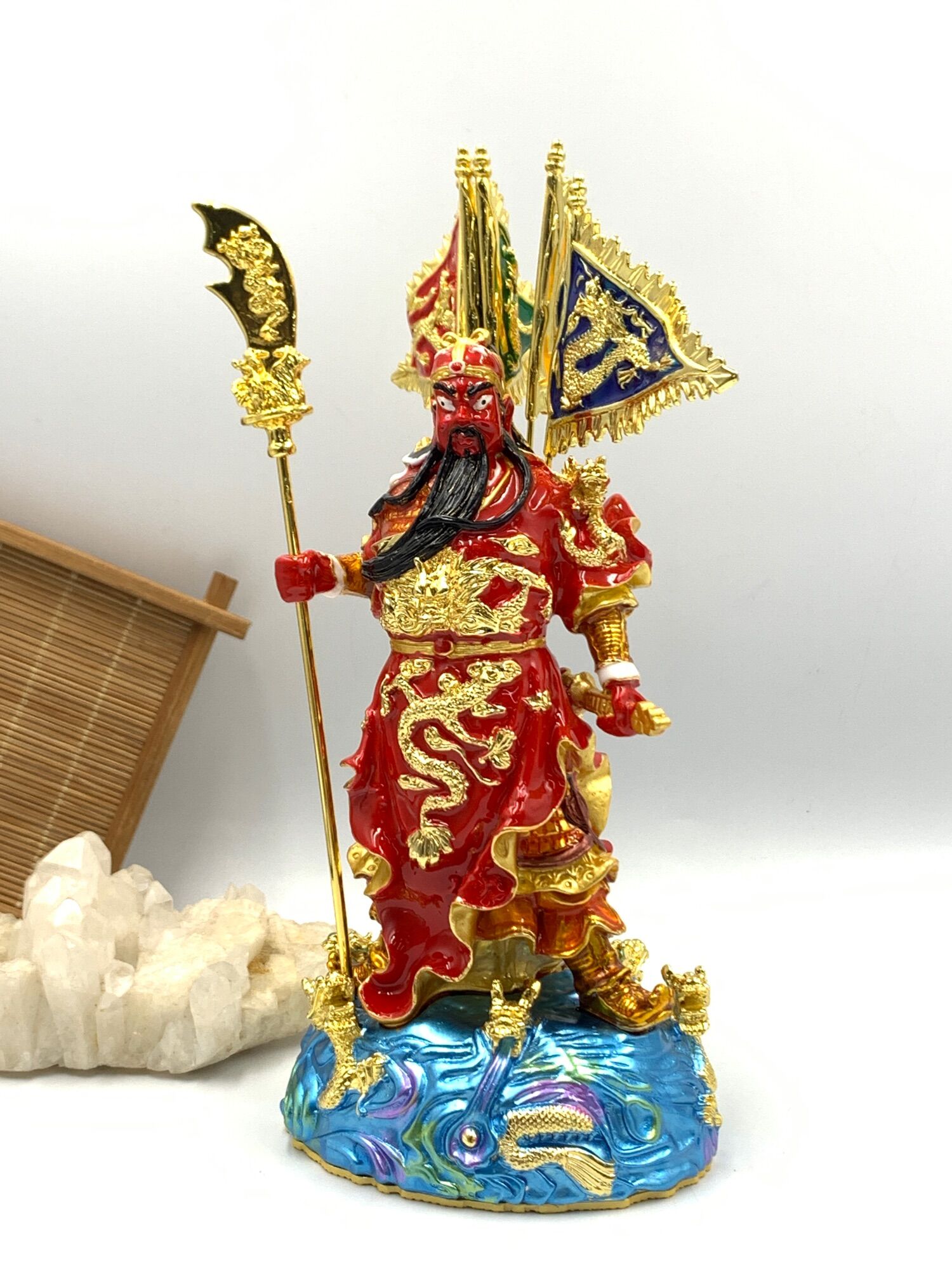 Feng Shui Magnificent Kuan Kung with Five Victory Flags | Lazada PH
