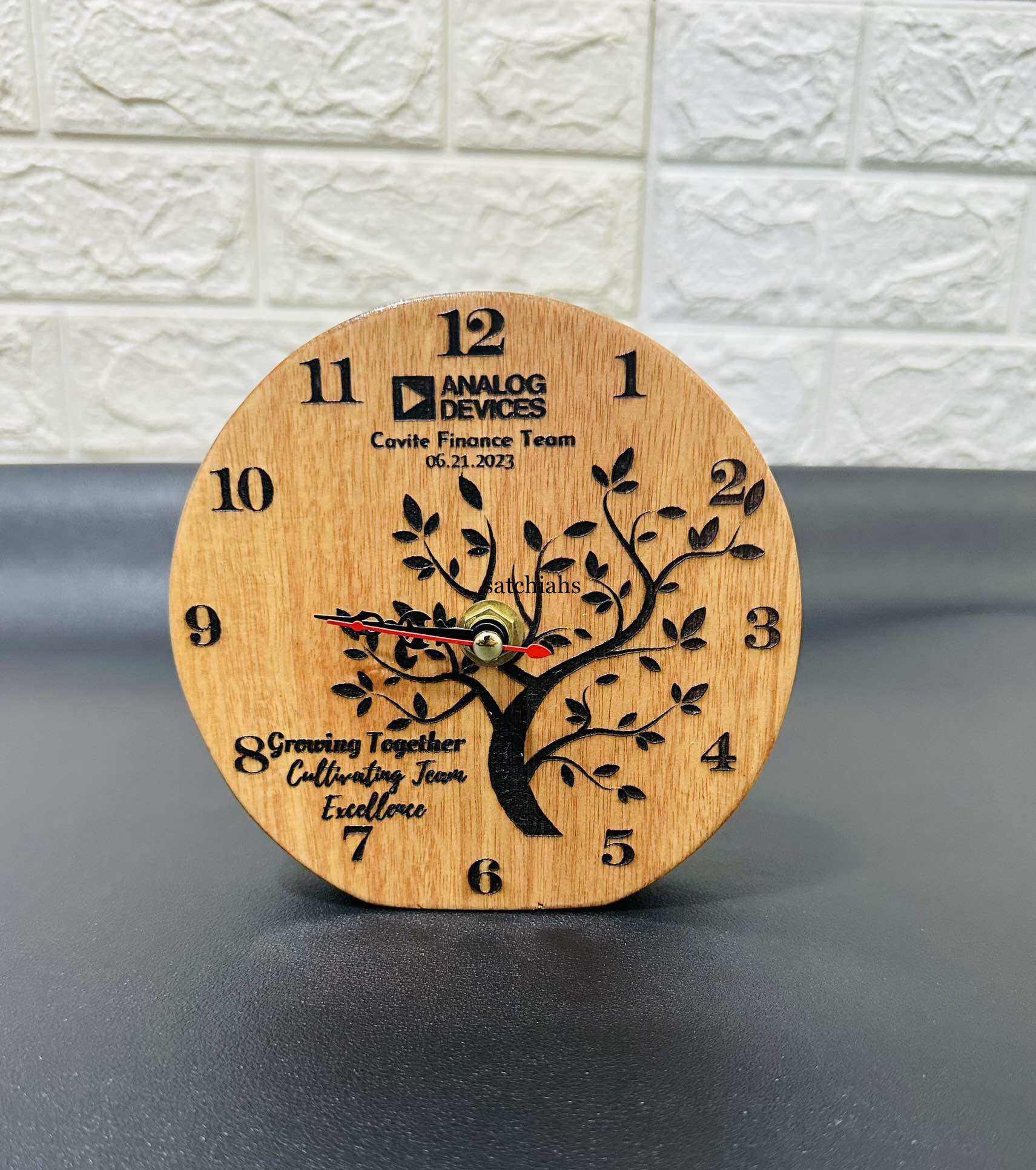 Wooden DeskClock(Personalized/Customizable Laser Engrave) 5 inches desk ...