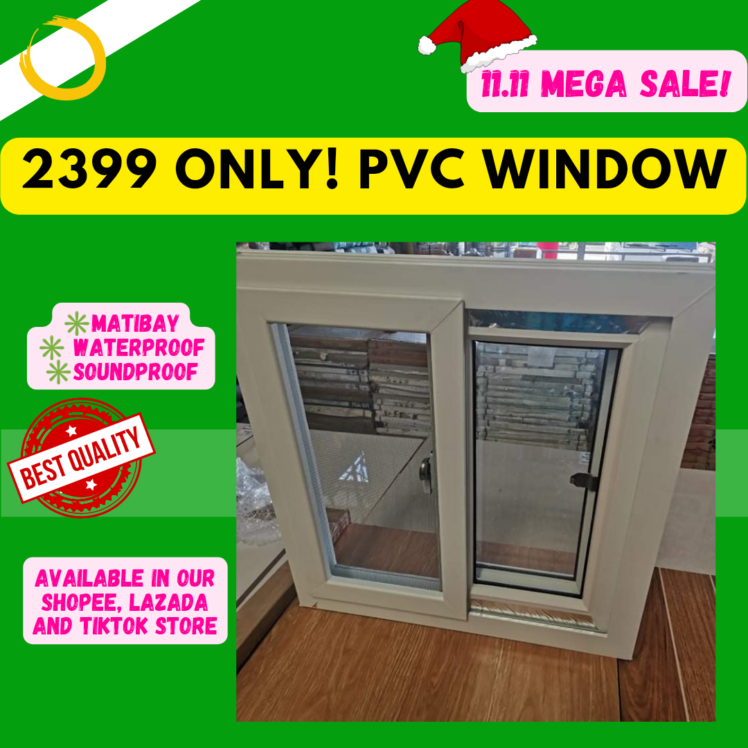 PVC CLEAR GLASS SLIDING WINDOW WITH SCREEN 60X60 BINTANA | Lazada PH