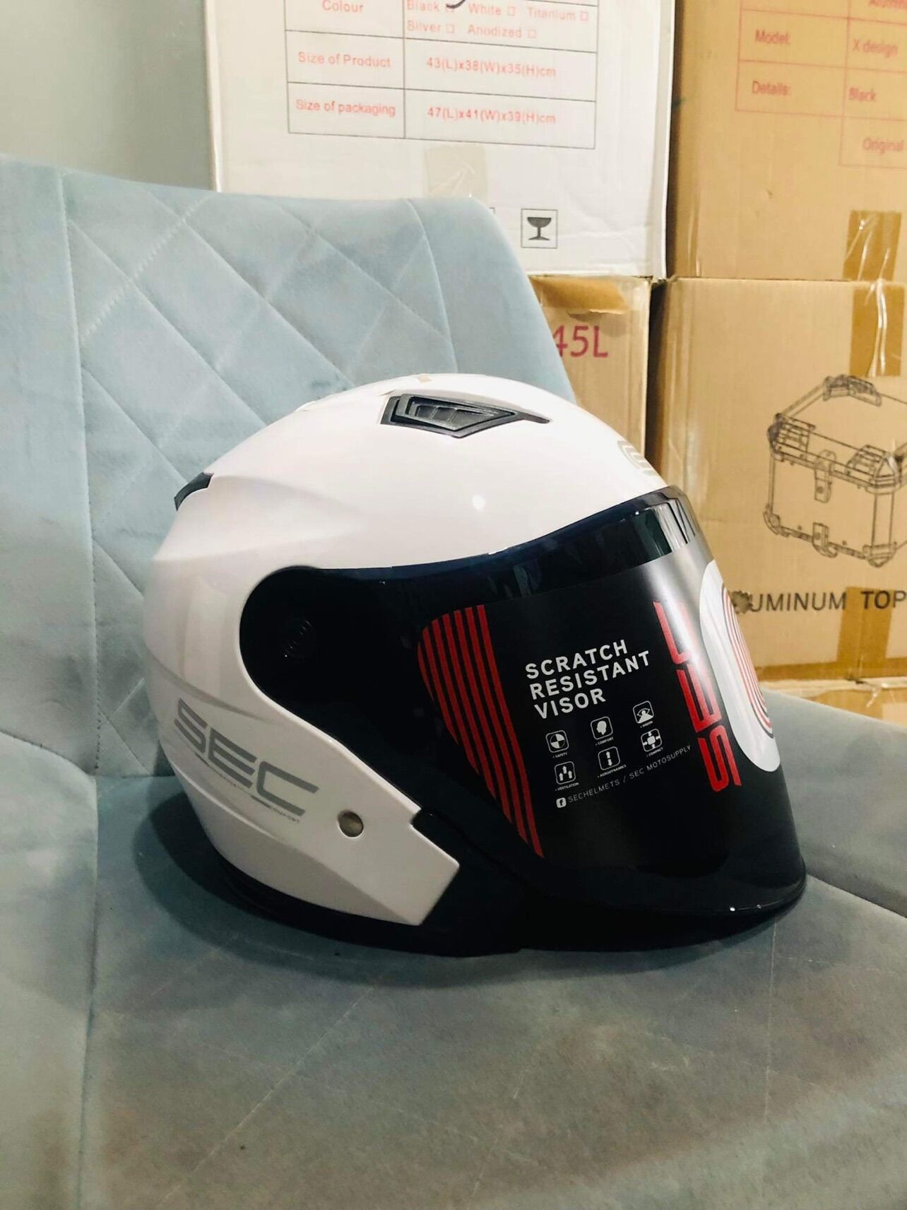 NEW SEC Windy Half Face Helmet (SINGLE VISOR) PLEASE MESSAGE US FIRST ...