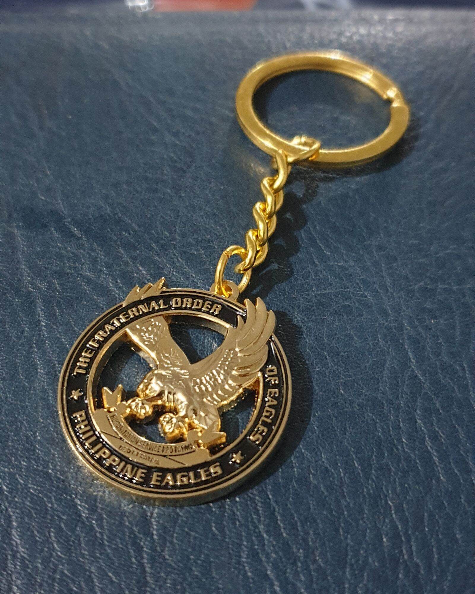 eagles key chain, the fraternal order of eagles, 3d design in gold ...
