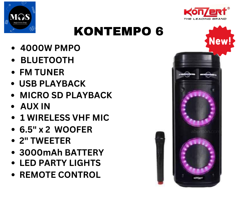 KONTEMPO 6 PORTABLE PARTY SPEAKER KONZERT | Lazada PH KONTEMPO 6 PORTABLE PARTY SPEAKER KONZERT | Lazada PH