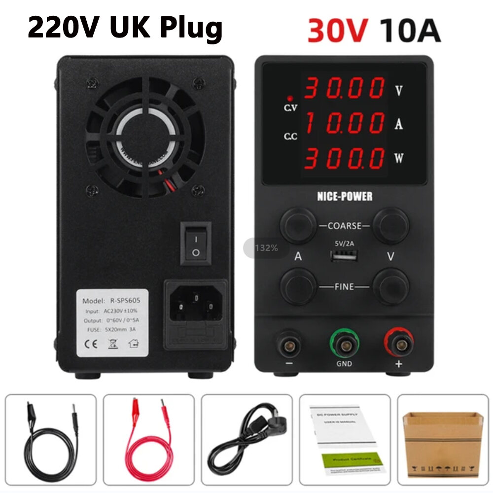 Adjustable DC Lab Power Supply 30V 10A 60V 5A 300W Switching Laboratory ...