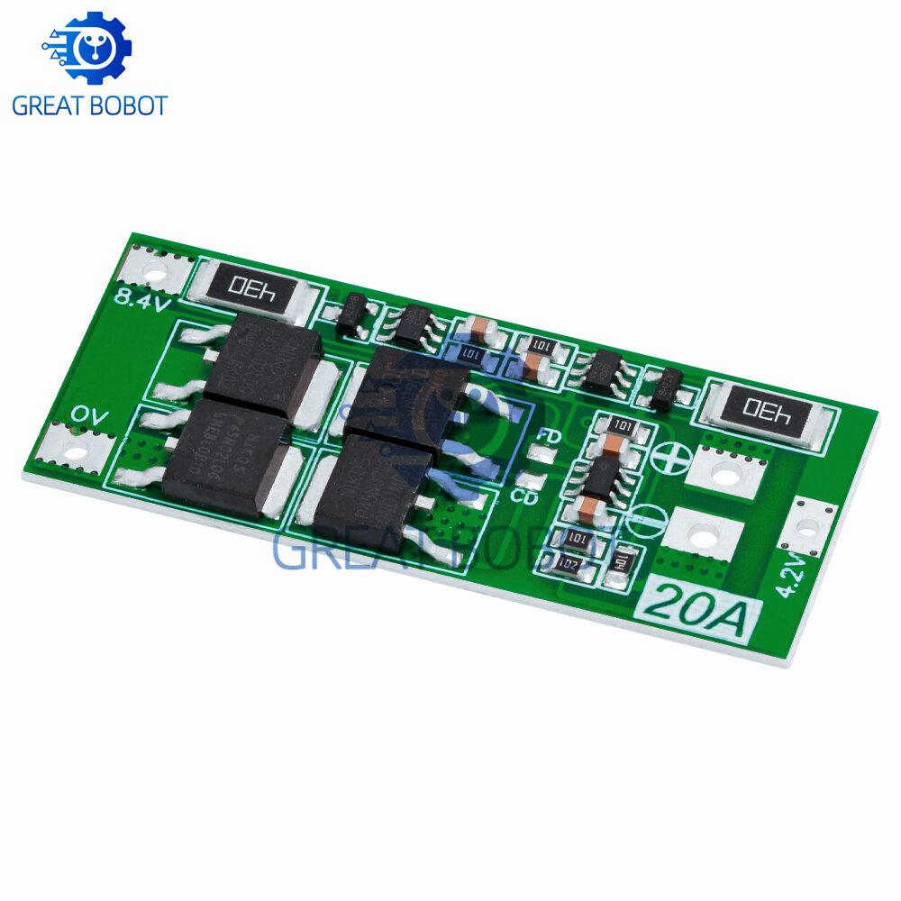 2S 20A 7.4V 8.4V 18650 Lithium Battery Protection Board/BMS Board ...