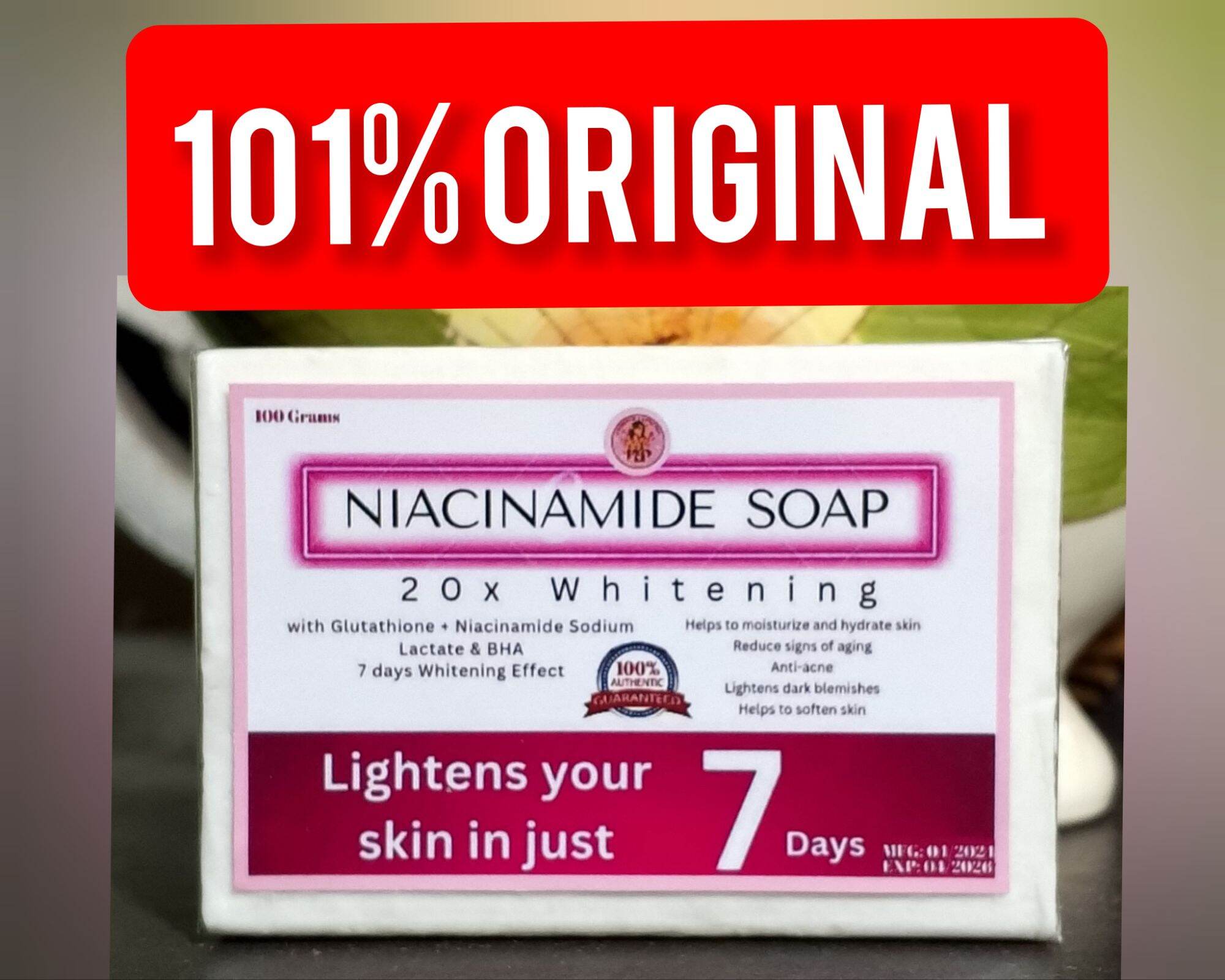 101% ORIGINAL NIACINAMIDE soap lighten your skin in just 7 days ( BE ...