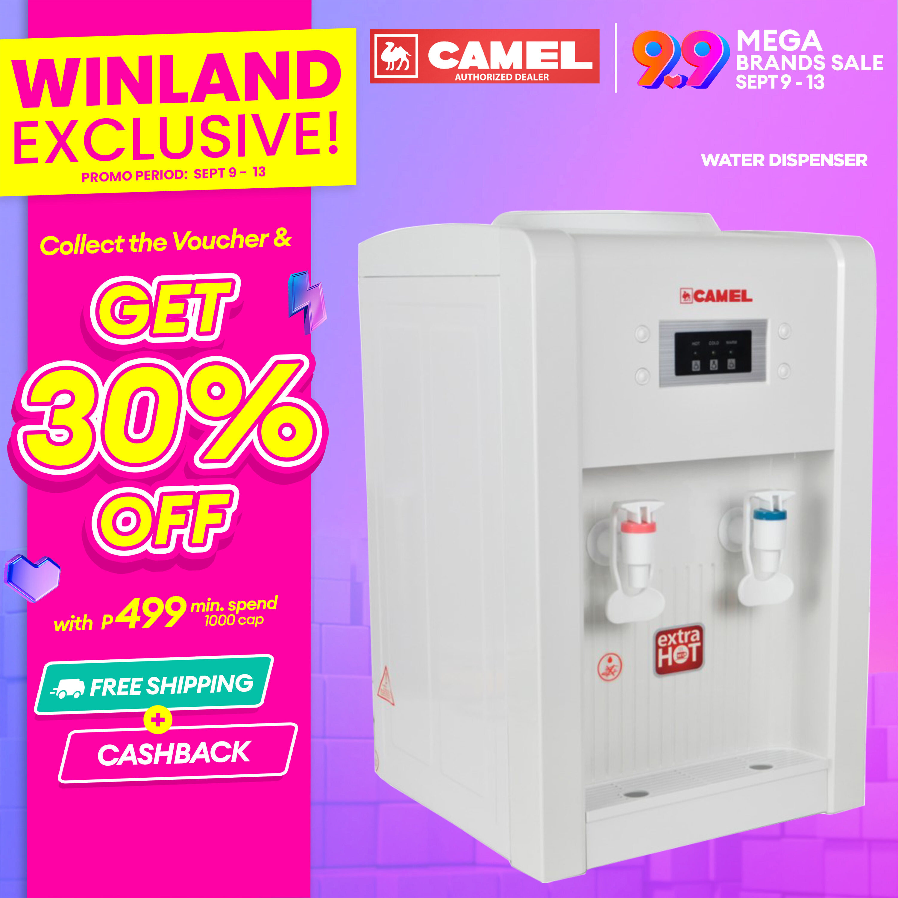 CAMEL by Winland Table Top Hot and Cold Water Dispenser 5Gal Top Load ...