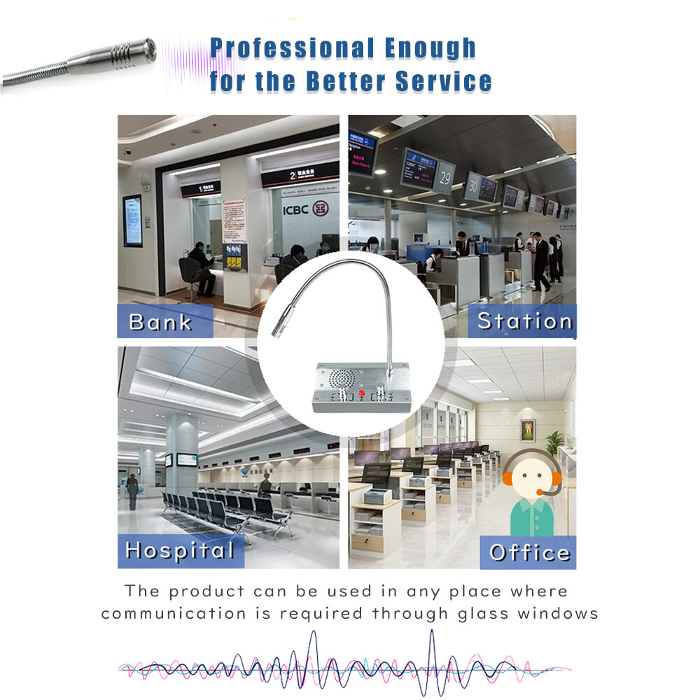 ⚡3W⚡ Window Intercom Speaker Two Way Intercom Microphone Talk Through ...