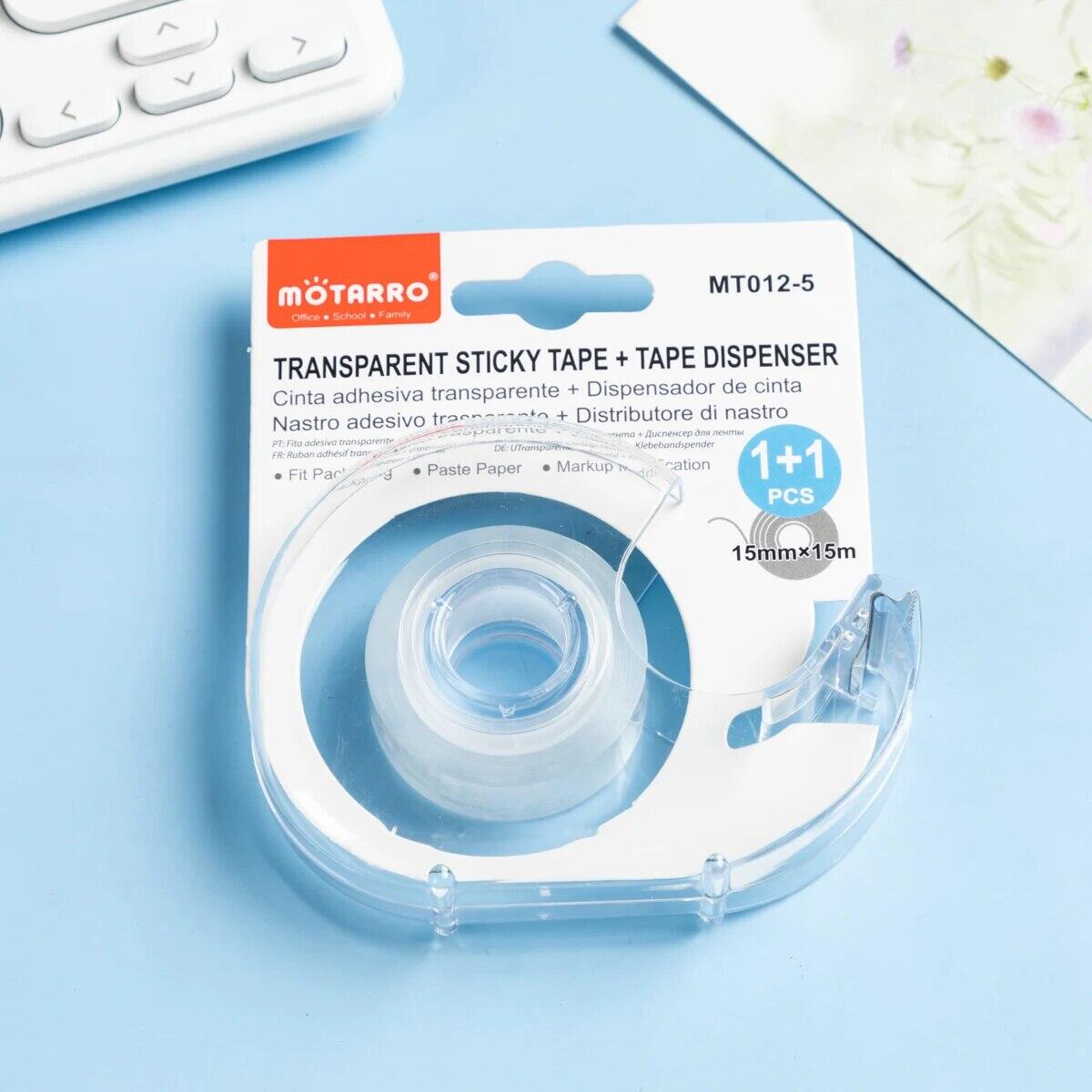 MOTARRO Portable Transparent Tape Cutter 15MM*15M Hand Tape Holder ...