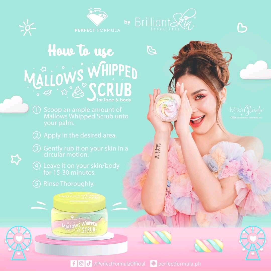 (BRANDED) MALLOWS WHIPPED WHITENING SCRUB BRILLIANT SKIN X PERFECT ...
