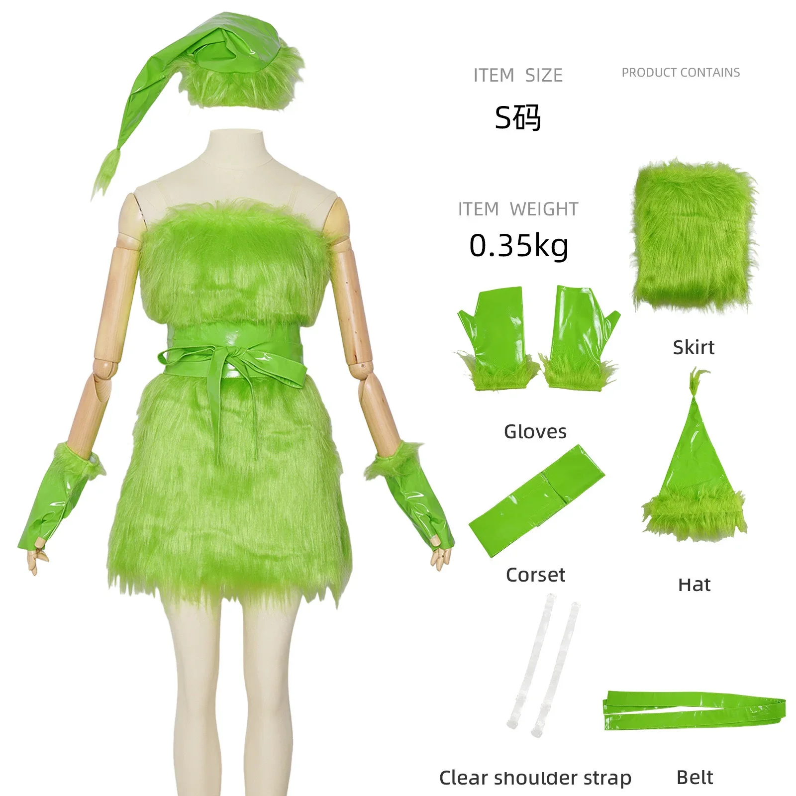 Christmas Green Haired Monster Costume COS Costume Thief Monster ...