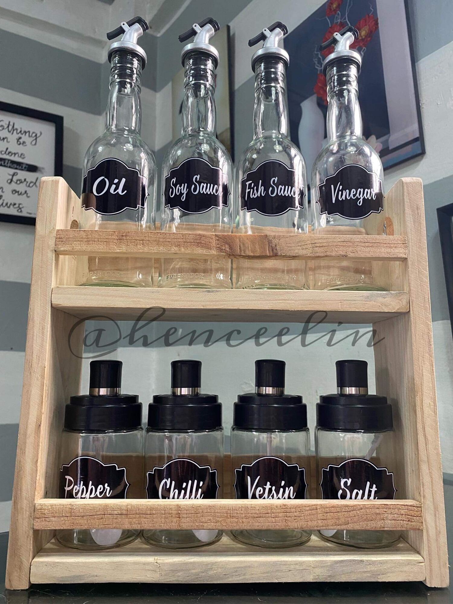 CKS New Wooden Condiments Rack and 2 Layer Rack for Condiments and ...