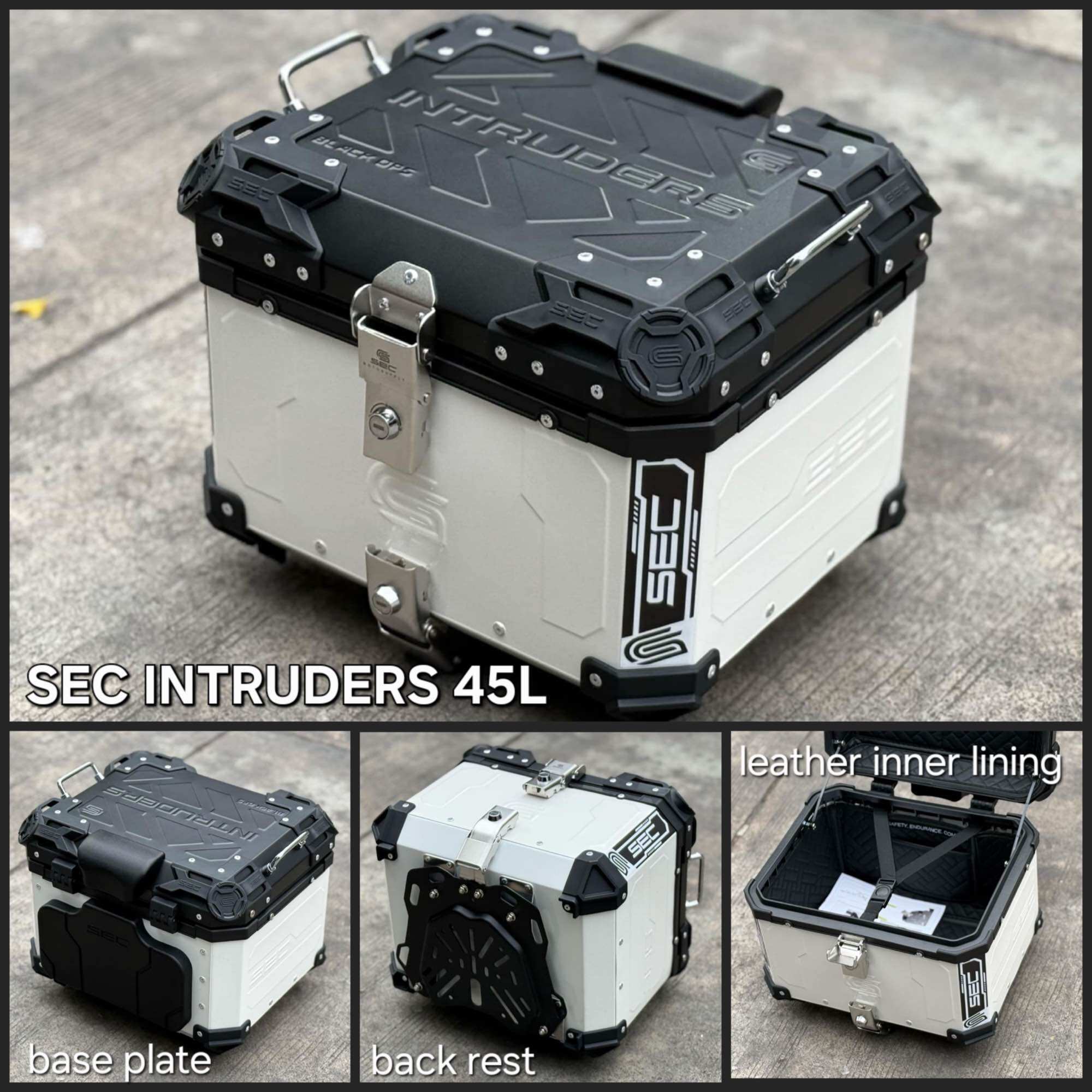 SEC ALLOY TOP BOX ( with BACKREST ) 45L and 55L | Lazada PH
