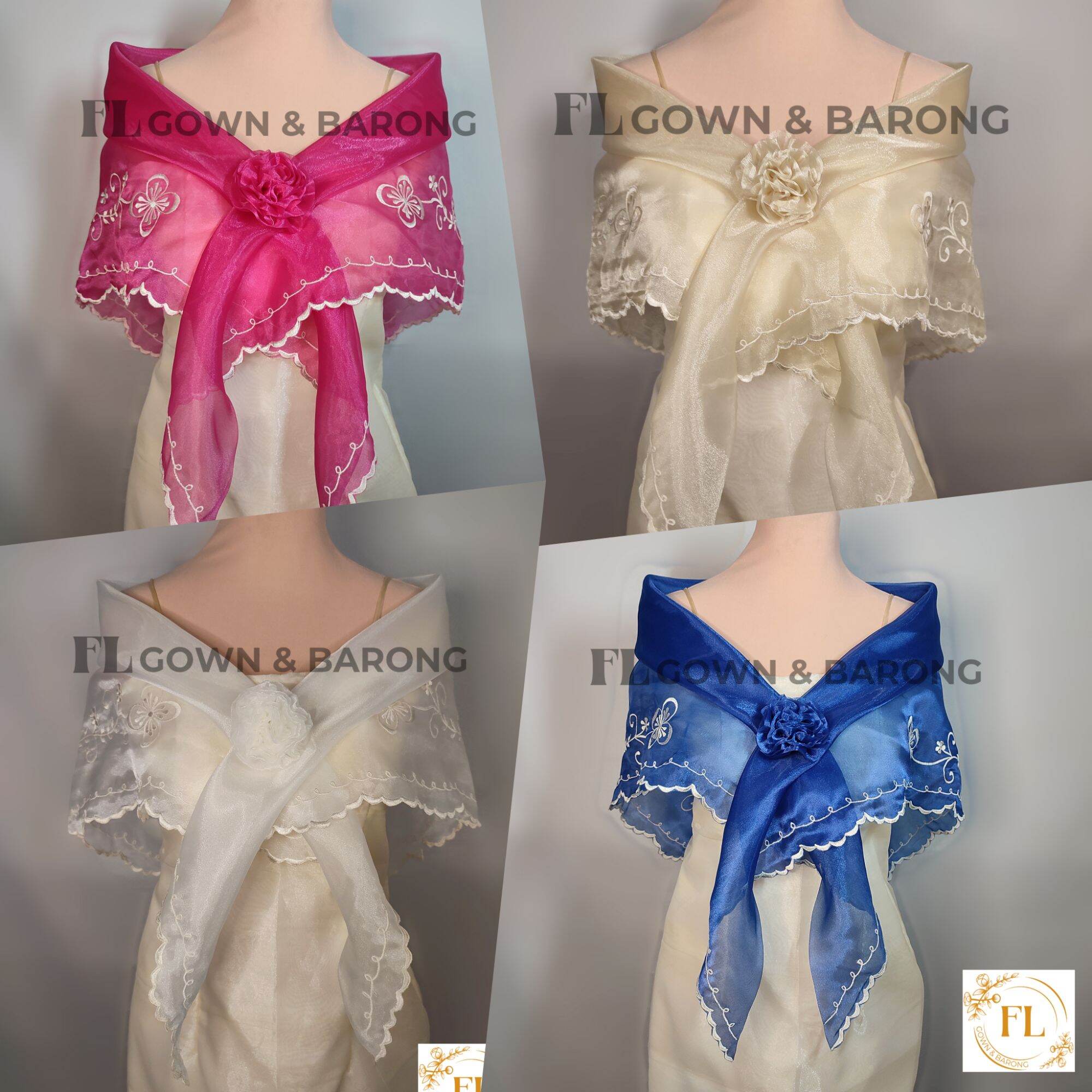 Alampay Filipiniana with Brooch XA01 Alampay Modern Filipiniana ...