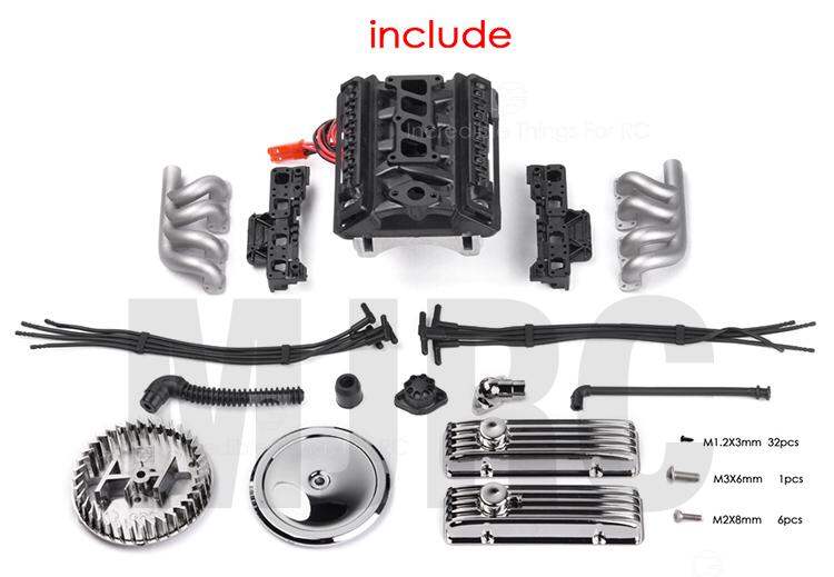 Rc Car Grc F82 V8 Simulate Engine Motor Cooling Fans Radiator For 1/10 ...